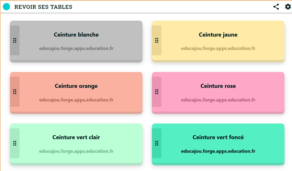 Ceintures de tables de multiplication (v4) - Charivari à l'école